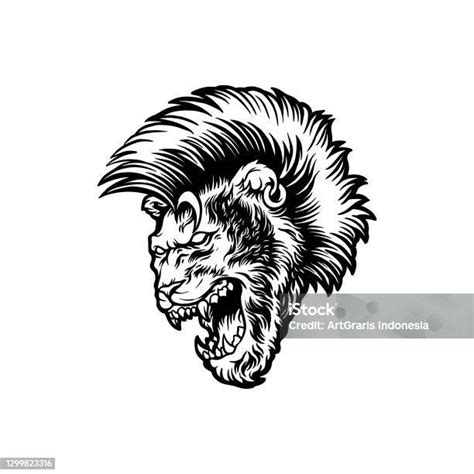 작업 로고 마스코트 상품 티셔츠 스티커 및 라벨 디자인 포스터 인사말 카드 광고 비즈니스 회사 또는 브랜드에 대한 모호크 헤어