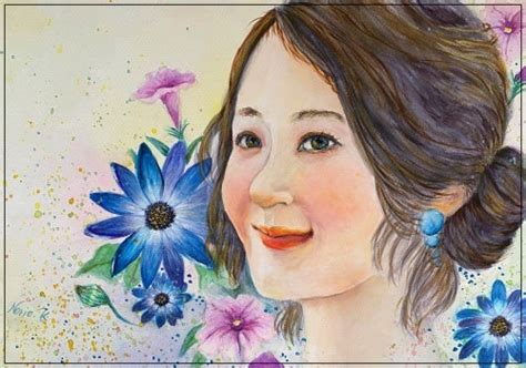 水彩で描く女性画 happy willy 桜草パステル画の部屋