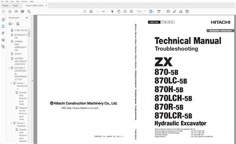 Hitachi ZX B LC B H B LCH B R B Excavator Operational Principle