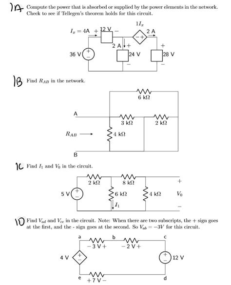 Solved A Compute The Power That Is Absorbed Or Supplied By Chegg