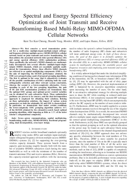 Pdf Spectral And Energy Spectral Efficiency Optimization Of Joint Transmit And Receive