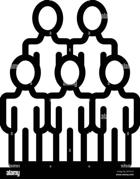 Abstract Human Pyramid Icon Representing Teamwork Unity Symbolizing Strength And Partnership