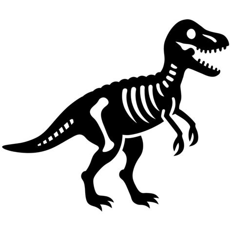 Premium Vector Dinosaur Skeleton T Rex Icon Black Color Vector Black