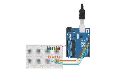 Circuit Design 6 Led Arduino Control Tinkercad