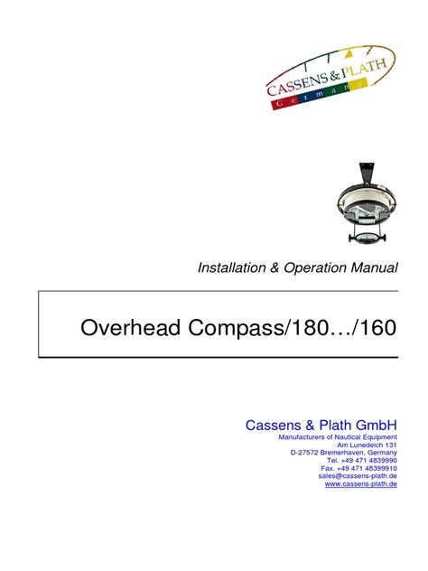 Installation And Operation Manual Overhead Compass 180160 Pdf Compass Equipment