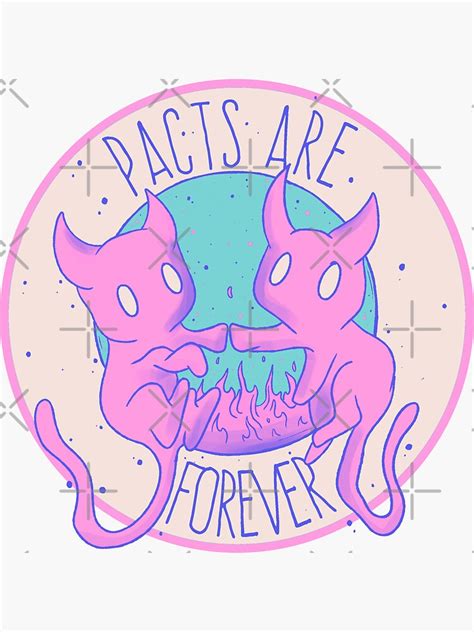 Pink And Purple Cute Demons Pacts Are Forever Sticker For Sale By