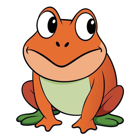 Cartoon Frog Illustration Featuring Orange Skin And Green Underbelly