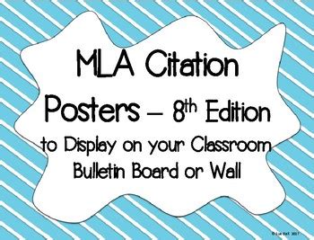 MLA Citation Posters Th Edition By Bloomin Lit TPT