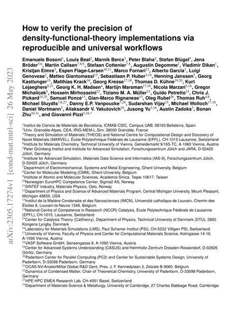 Pdf How To Verify The Precision Of Density Functional Theory Implementations Via Reproducible