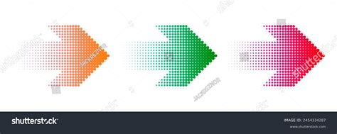 Dotted Gradient Arrow Vector Isolated Elements Stock Vector Royalty