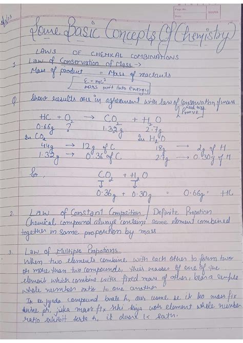 Solution Mole Concept Notes Class 11 Chemistry Studypool