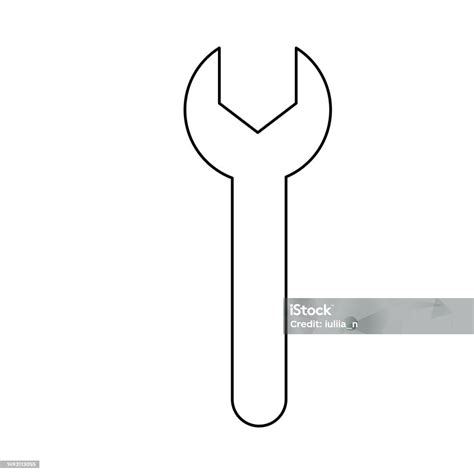 렌치 또는 스패너 수리 도구 색칠하기 책을 위한 낙서 스타일 플랫 벡터 개요 가정용 장비에 대한 스톡 벡터 아트 및 기타 이미지 가정용 장비 강철 건설 기계류