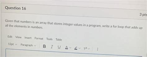 Solved D Question 14 2 Pts Rewrite The Following Loop Using