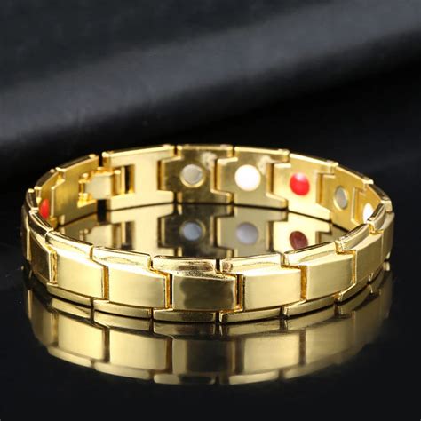 남성 여성 건강한 자석 팔찌 티타늄 스틸 파워 테라피 자석 팔찌 연인 선물chain And Link Bracelets