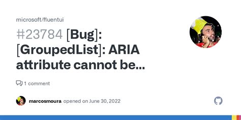 Bug Groupedlist Aria Attribute Cannot Be Used Add A Role Attribute Or Use A Different