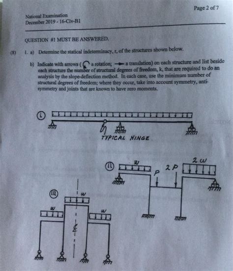 Solved A Determine The Statical Indeterminacy R Of The Chegg Com