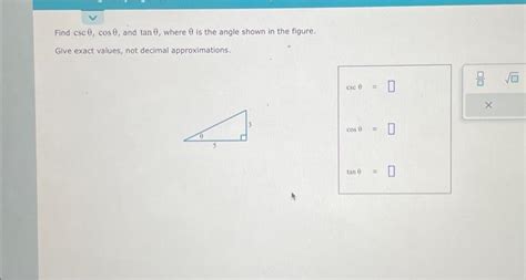 [solved] Find Csc Cos And Tan Where Is The Angle Shown