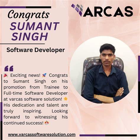 Varcas Software Solution On Linkedin Promotion Softwaredeveloper Congratulations