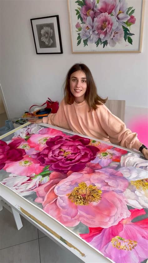 Alexandra Art художник On Instagram Нежная картина с пионом🌸 Масло Холст 60 100см