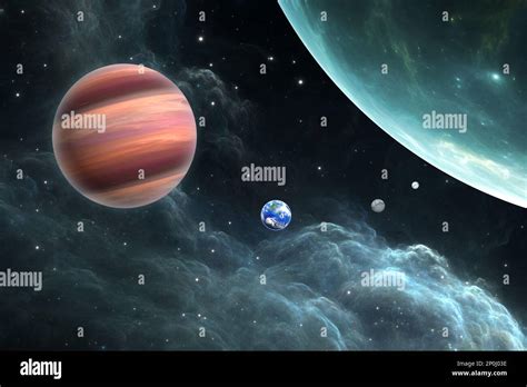 Planets Outside Our Solar System Exoplanets And Exoplanetary Systems Space Background 3d