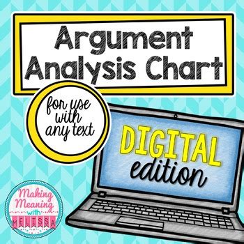 Argument Analysis Chart For Any Text PAPERLESS Middle And High Babe