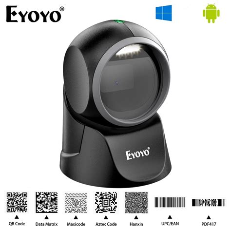 Eyoyo Ey 7130 Desktop Barcode Scanner With Automatic Sensing Usb Wired Omnidirectional Hands