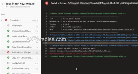 d365fo classic build pipeline getting failed process msbuild exe