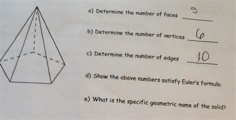 Solved A Determine The Number Of Faces B Determine The Chegg