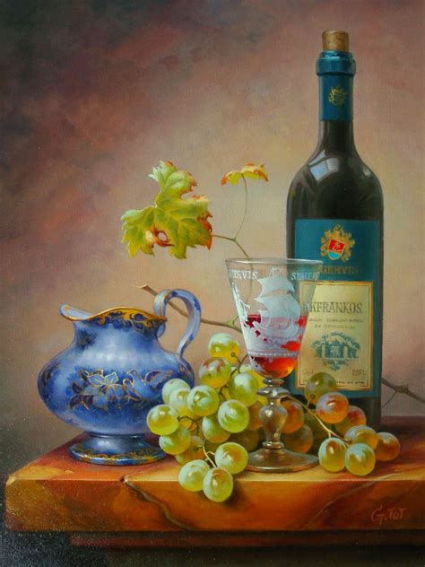 Pintura Artística Y Decorativa Uvas Bodegones Cuadros Clasicos Al Óleo De Toth Gabor 1950