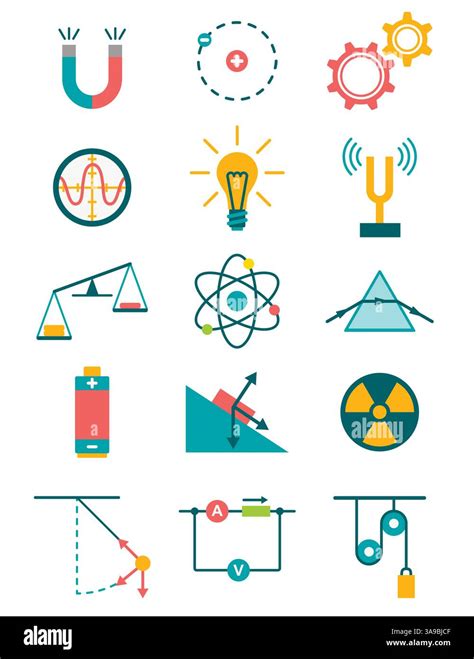 Science And Physics Icons Set Vector Illustration Stock Vector Image And Art Alamy