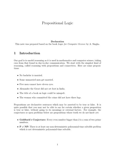 Lecture Notes On Propositional Logic Pdf Interpretation Logic Logic