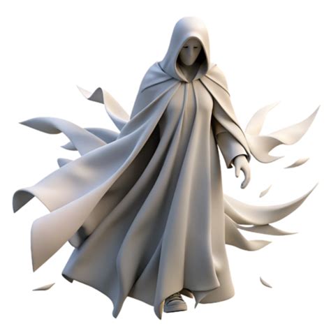 3d Render Of A Hooded Figure In A Flowing Cloak Mystic Fantasy Art