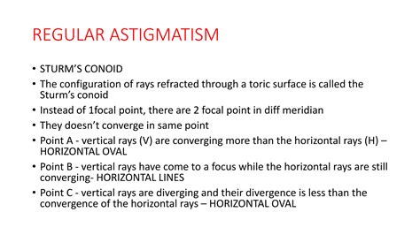Astigmatism Classification Sturms Conoid Pptx