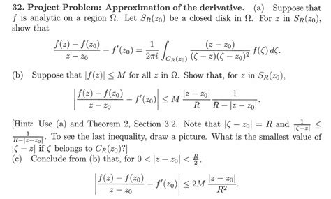 Solved Approximation Of The Derivative A Suppose That F Chegg Com