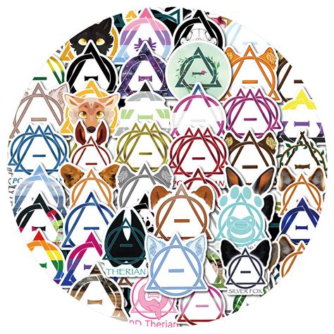 50 Therian Stickersalterhumanwitchcraft Symboltherian Otherkin