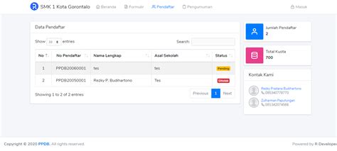 Aplikasi Ppdb Penerimaan Peserta Didik Baru Dengan Framework Codeigniter
