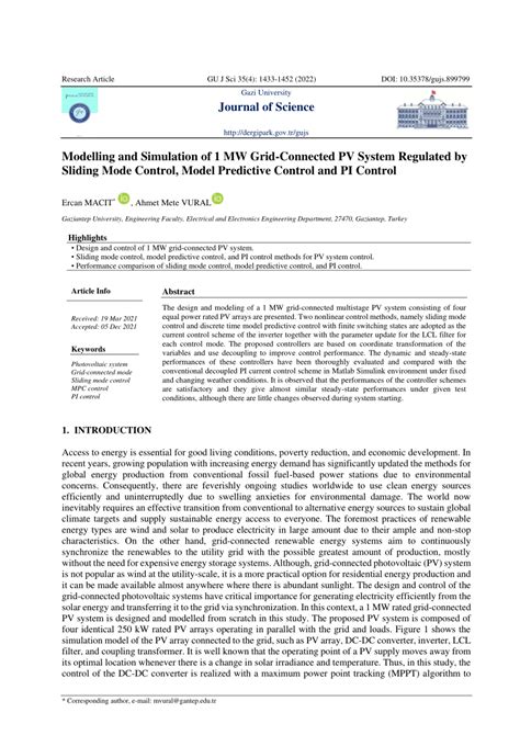 Pdf Modelling And Simulation Of 1 Mw Grid Connected Pv System