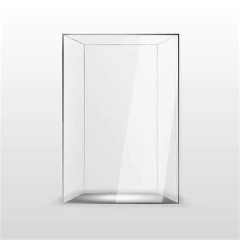 화이트 프레젠테이션을 위한 빈 유리 쇼케이스 프리미엄 벡터