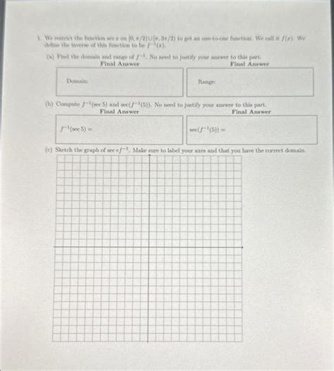 Solved 1 We Restrict The Function Sec A On 0 2 U M