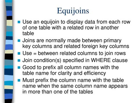 ppt multiple table queries inner joins equijoins powerpoint