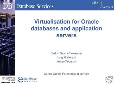 Ppt Virtualisation For Oracle Databases And Application Servers Powerpoint Presentation Id
