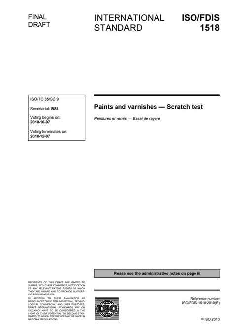 Iso Fdis Paints And Varnishes Scratch Test