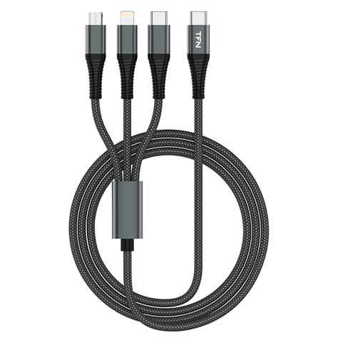 Кабели Кабель Tfn 3в1 Type C 1 2m серый