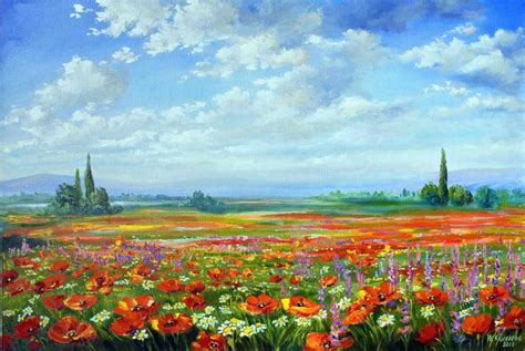 Маковое поле живопись 80 фото