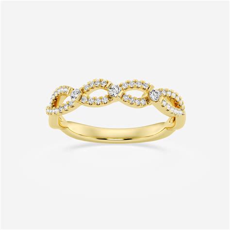 14 Ctw Round Lab Grown Diamond Wavy Stackable Ring Grownbrilliance