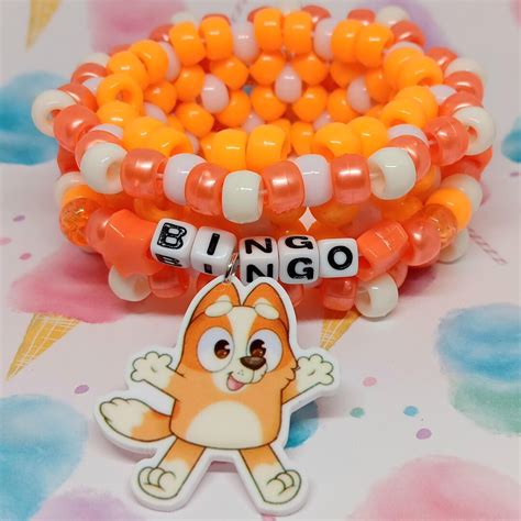 Bingo Mini Rotating Kandi Cuff Bluey Cartoon Kawaii Scene Emo Scenecore Y K S S Decora