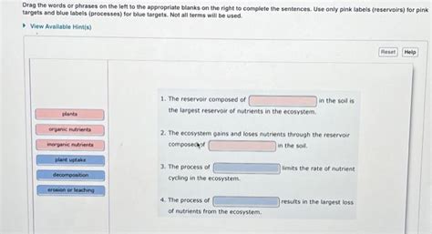 Solved Drag The Words Or Phrases On The Left To The