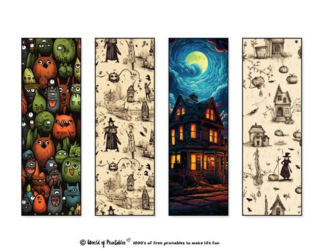 Halloween Bookmarks 500 Ideas To Print For Free World Of Printables