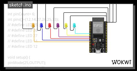 Running Pattern 2 Wokwi Esp32 Stm32 Arduino Simulator