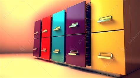 Three Dimensional Illustration Of File Storage Cabinet And Filing
